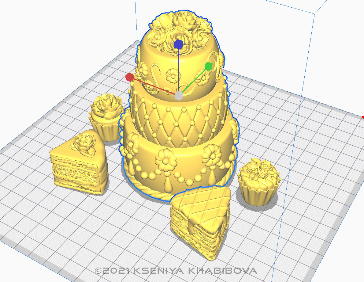 STL file Cake with cupcakes 🍰 ・3D print object to download・Cults
