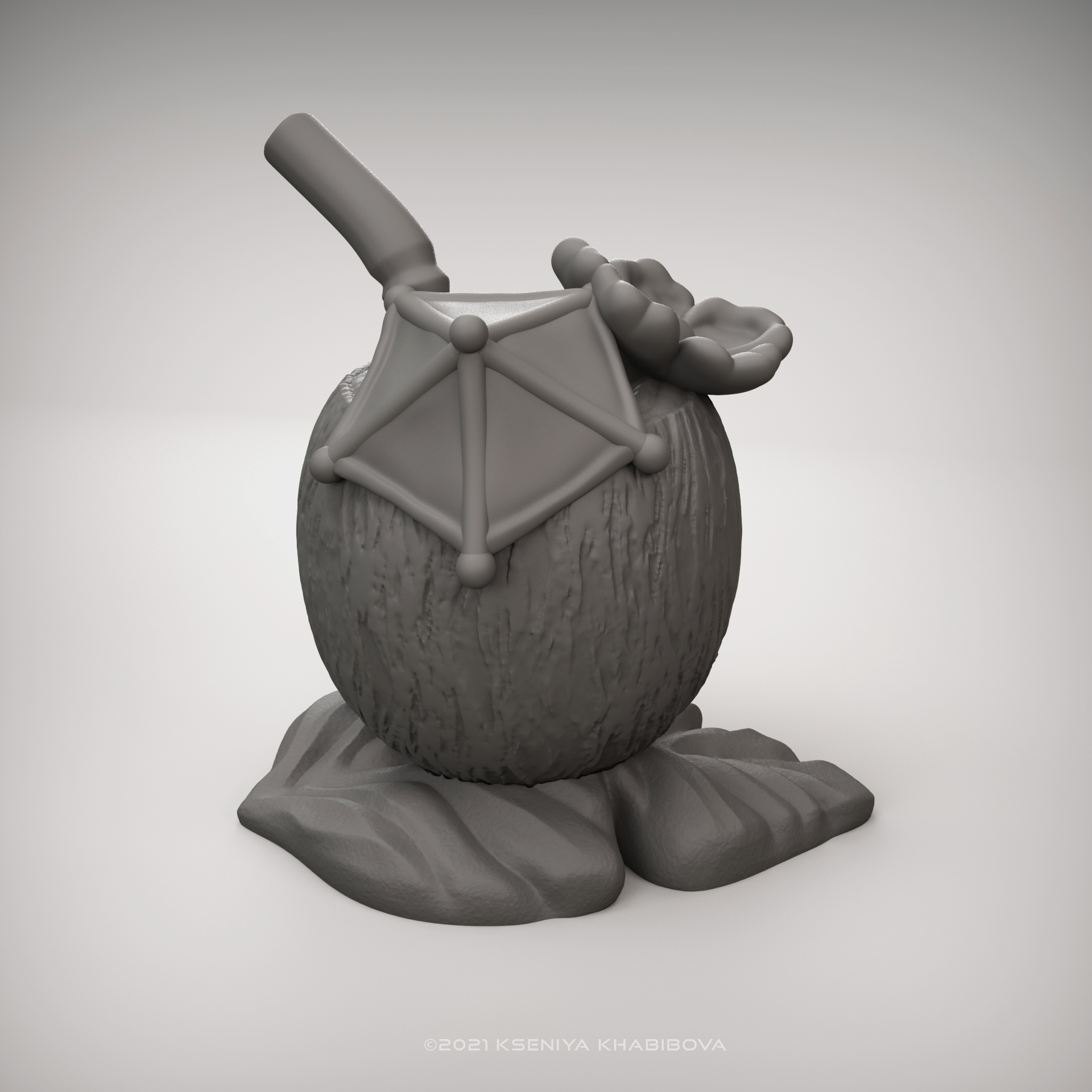 STL file Coconut cocktail 🥥 ・3D printable model to download・Cults