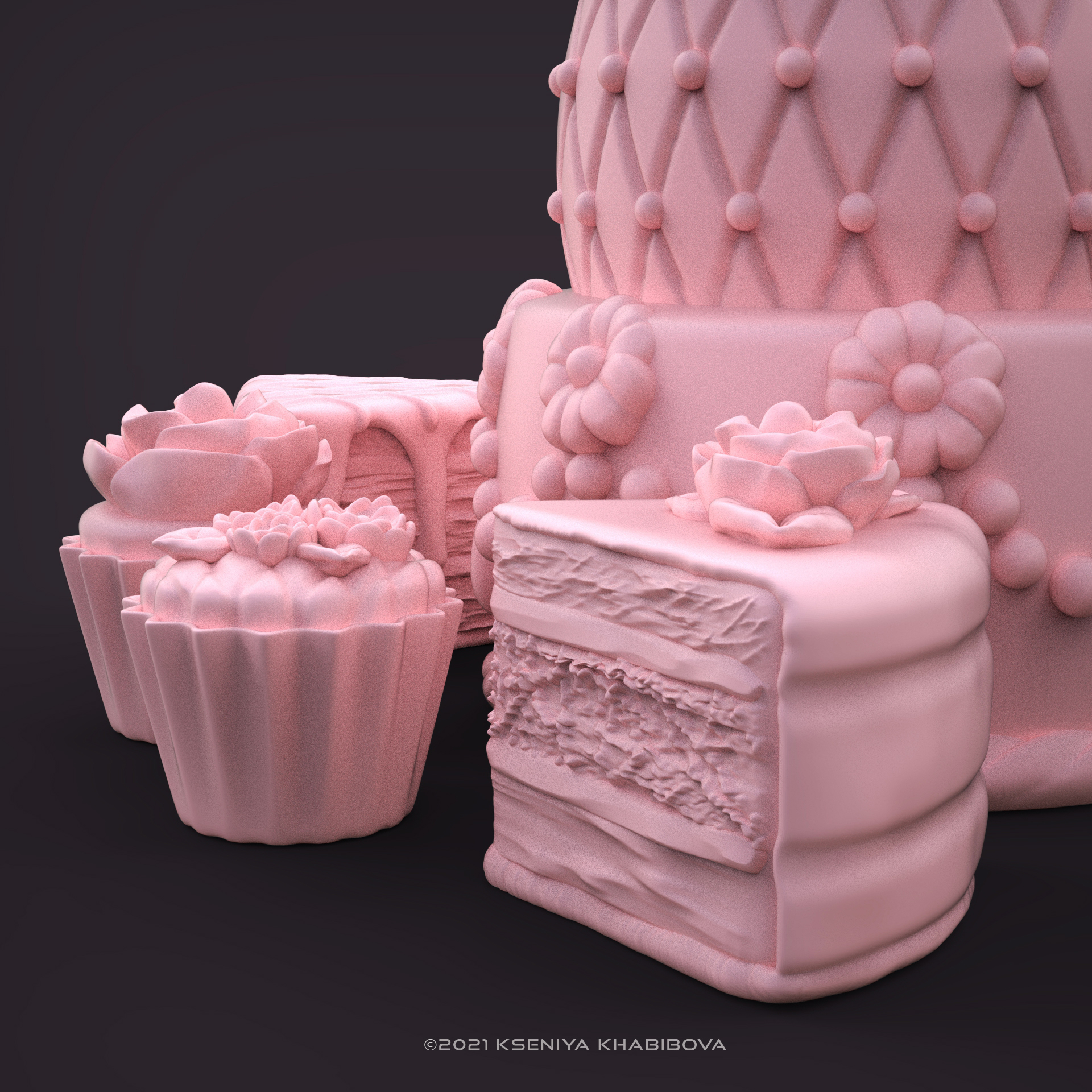 STL file Cake with cupcakes 🍰 ・3D print object to download・Cults