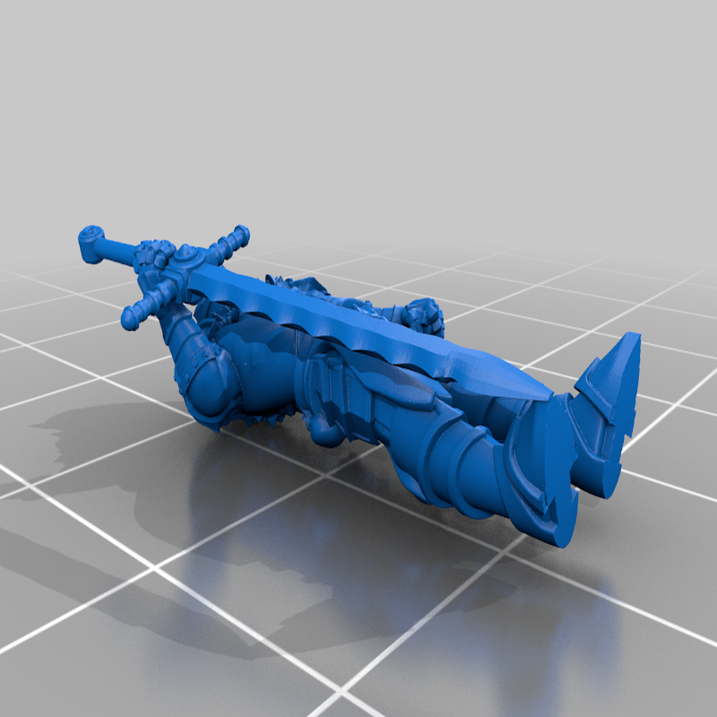 🗡️ Fantasy medieval knight with great sword・Free STL File for ・Cults