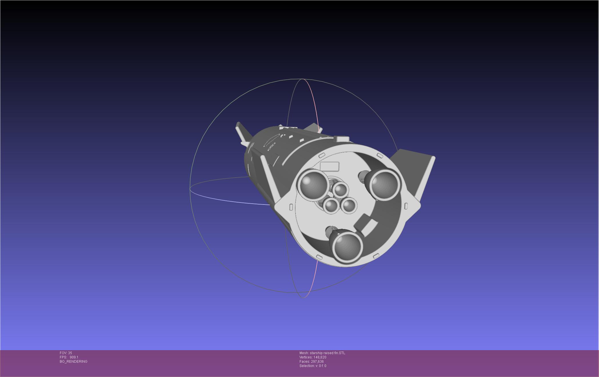 🛰 Space X Starship Raised Fin Concept・ STL File for ・Cults