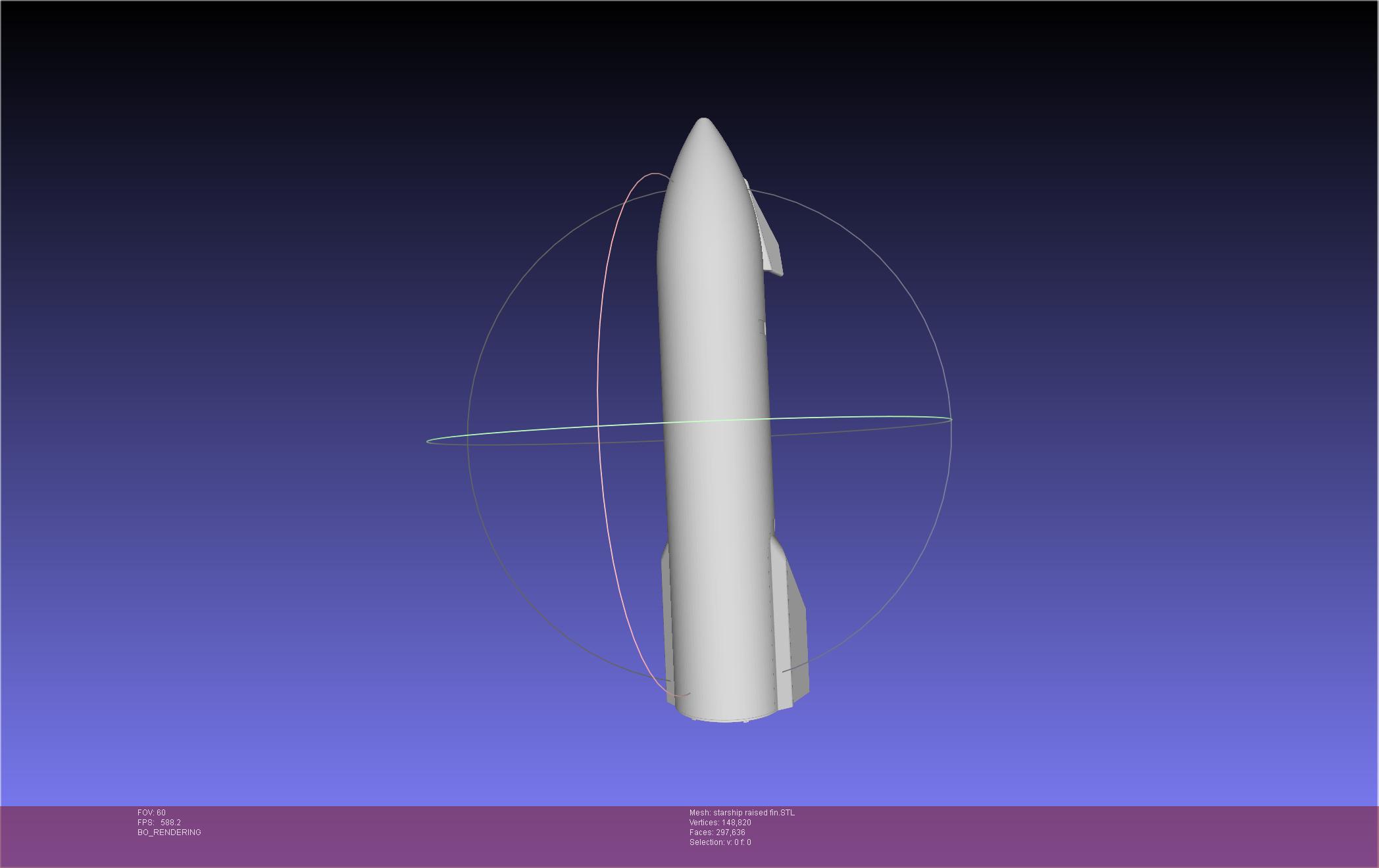 🛰 Space X Starship Raised Fin Concept・ STL File for ・Cults
