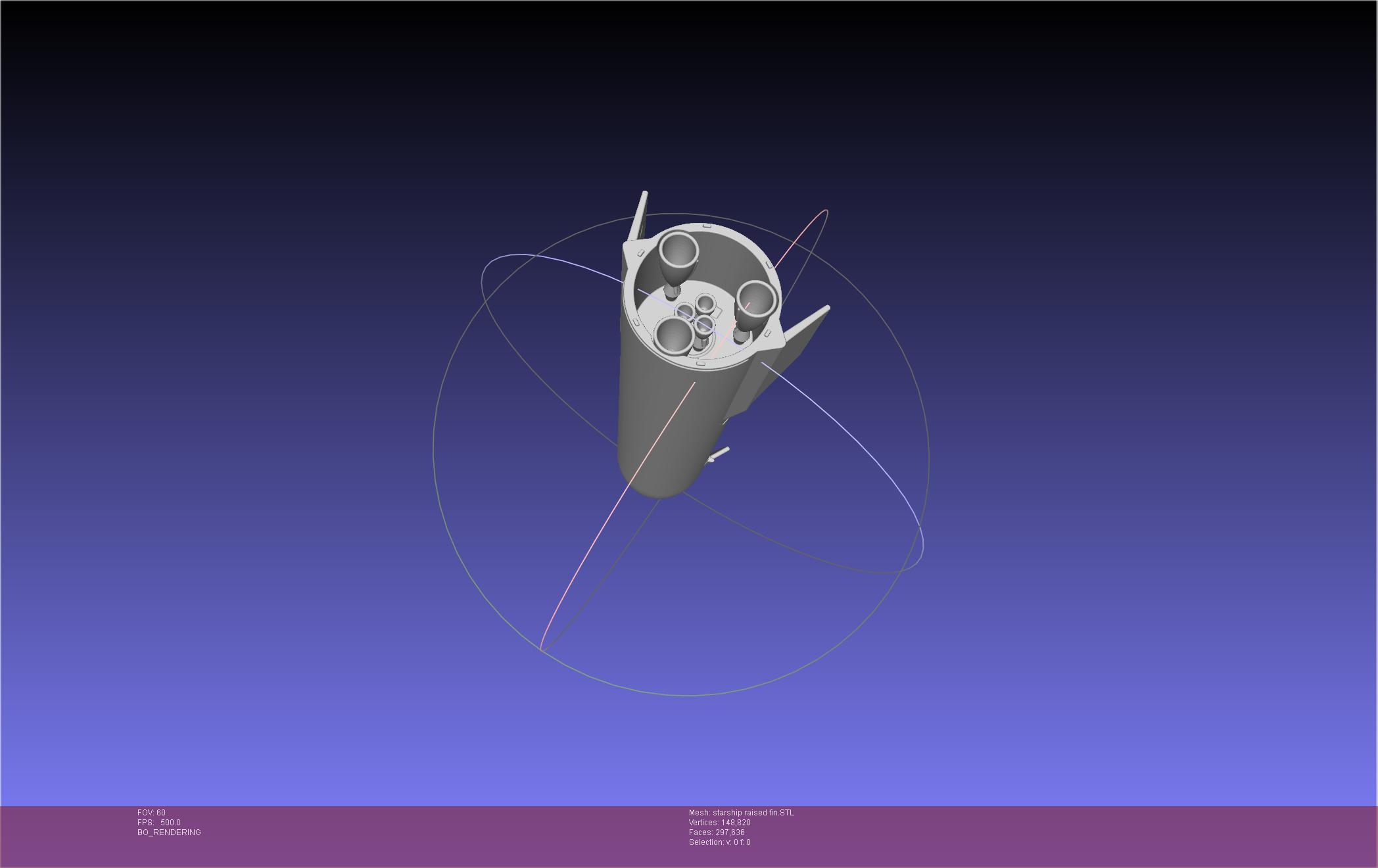 🛰 Space X Starship Raised Fin Concept・ STL File for ・Cults