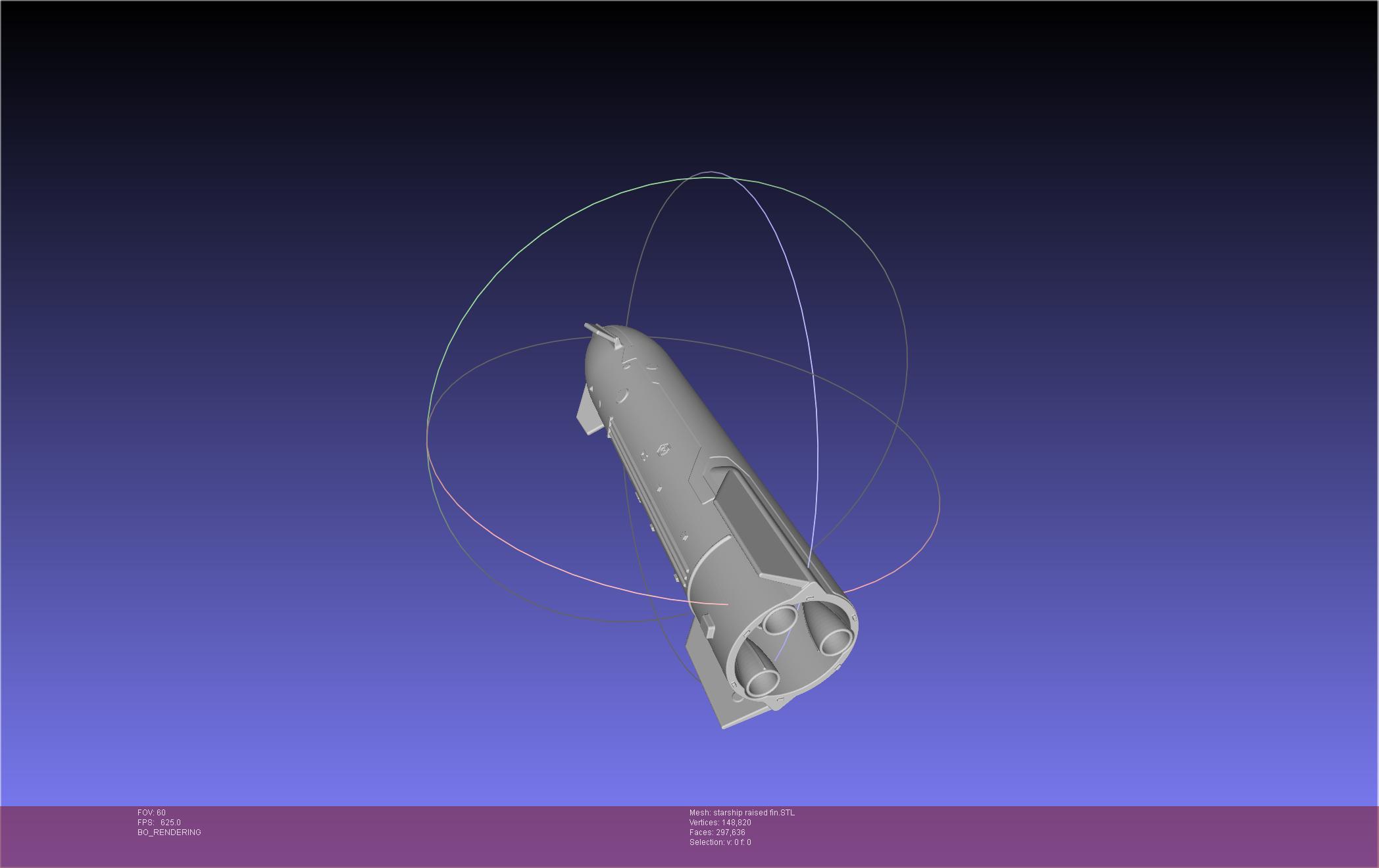 🛰 Space X Starship Raised Fin Concept・ STL File for ・Cults