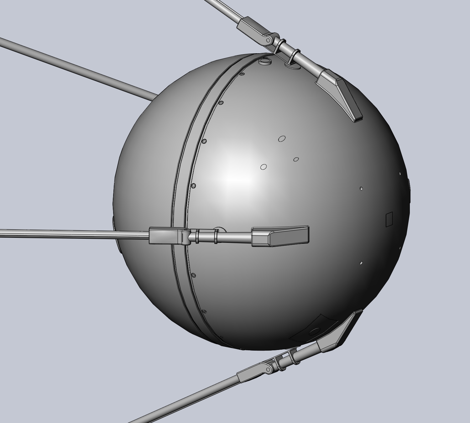 STL file Sputnik Satellite 3D-Printable Detailed Scale Model 🛰️ (OBJ ...