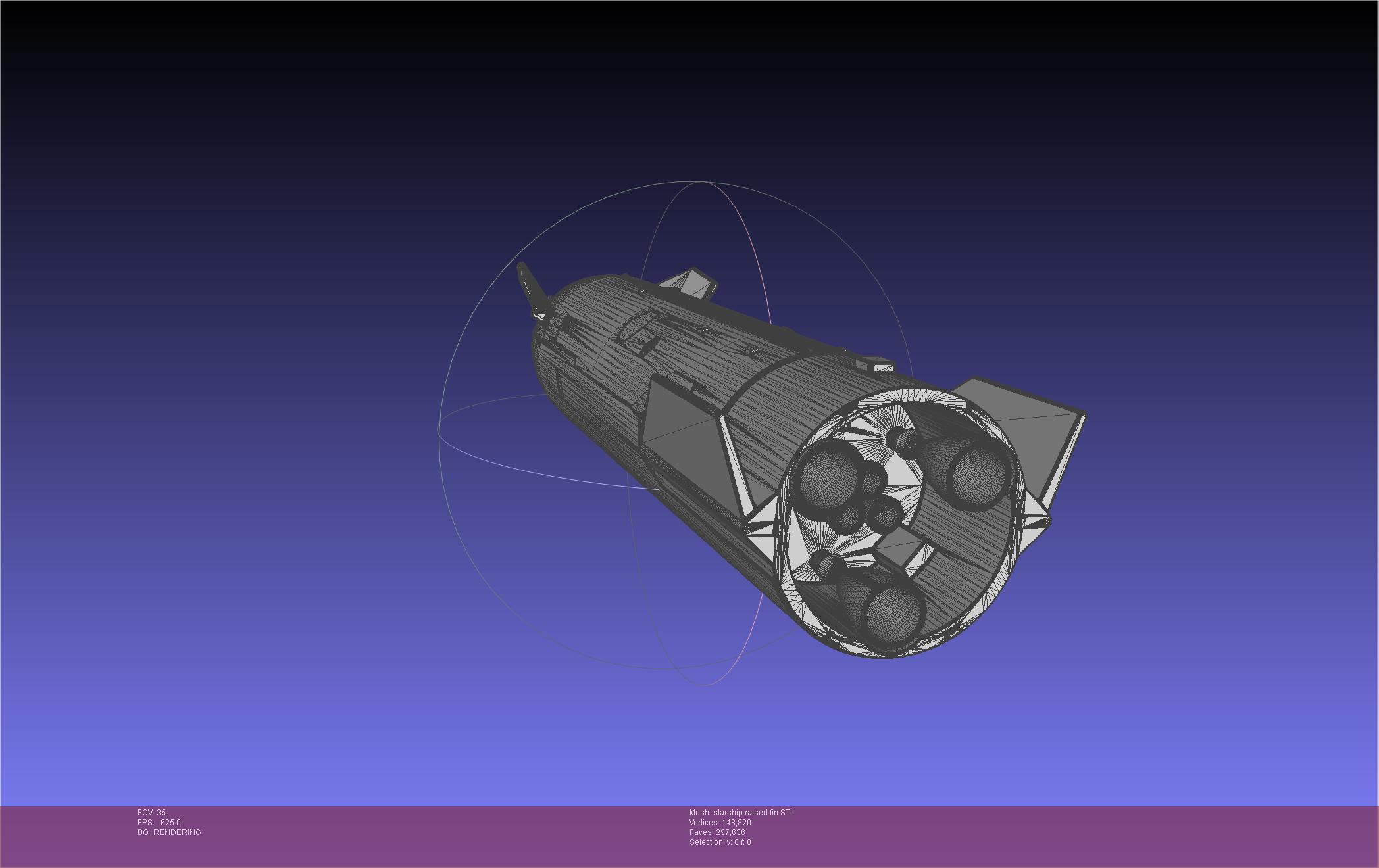 🛰 Space X Starship Raised Fin Concept・ STL File for ・Cults