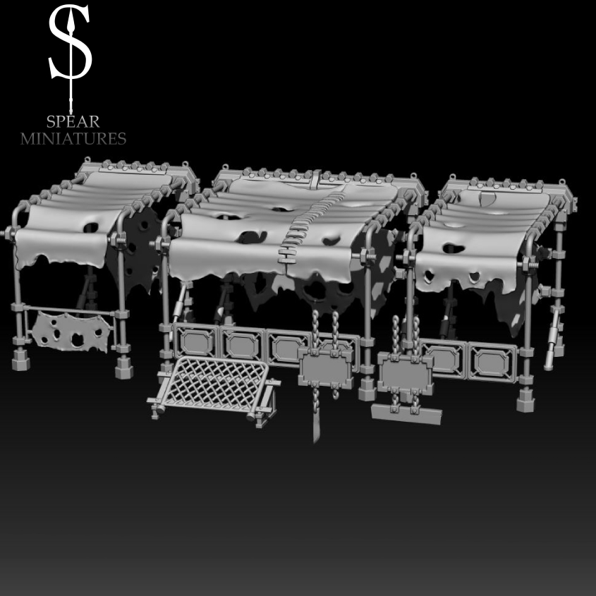 🏙️ SciFi Gothic City Peasant Market Tents・ STL File for ・Cults