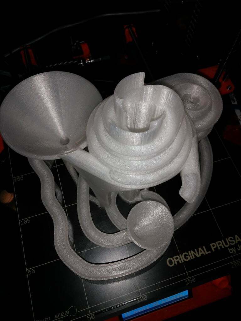 3D printing The Cyclone: triple lift, triple track marble machine・Cults