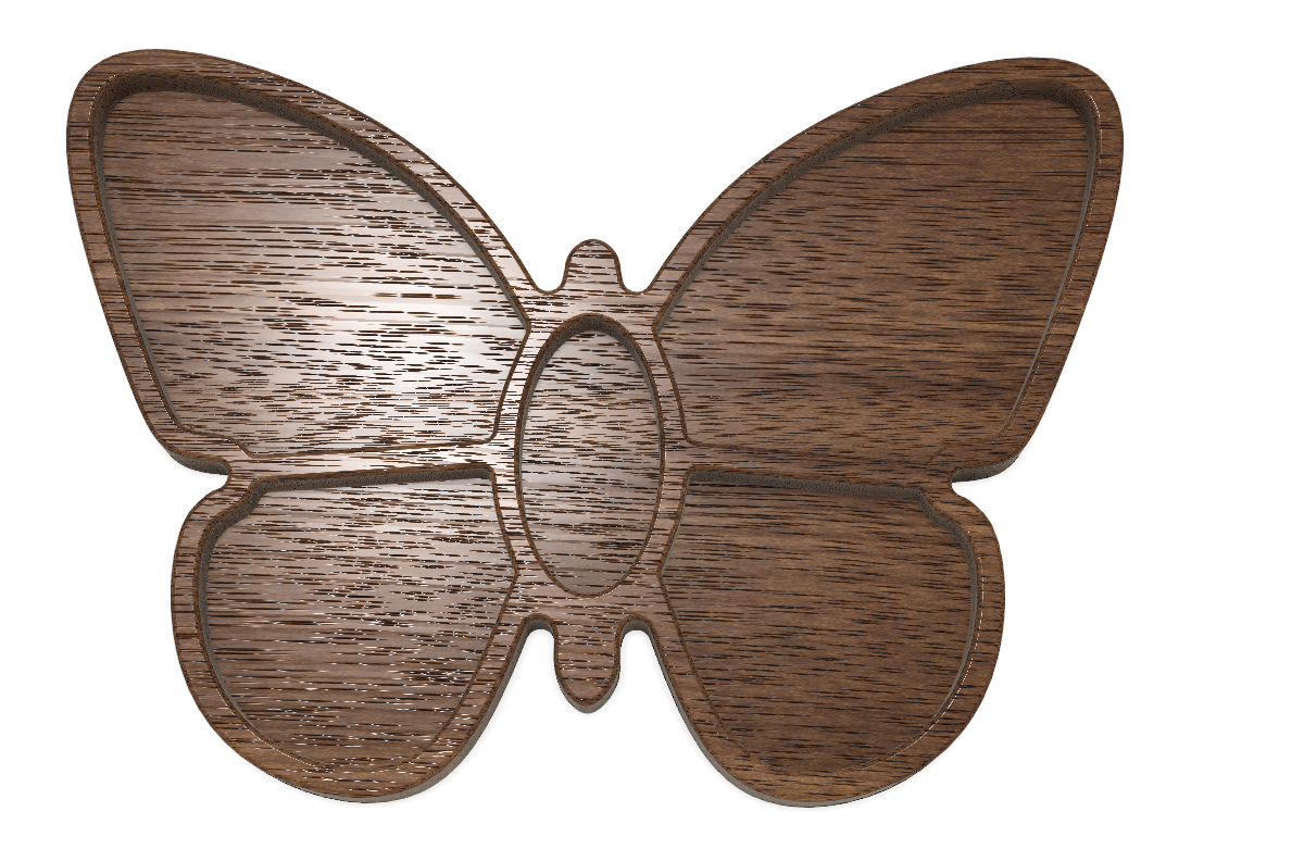🦋 Butterfly Tray - CNC Files for Wood・ 3D File for ・Cults