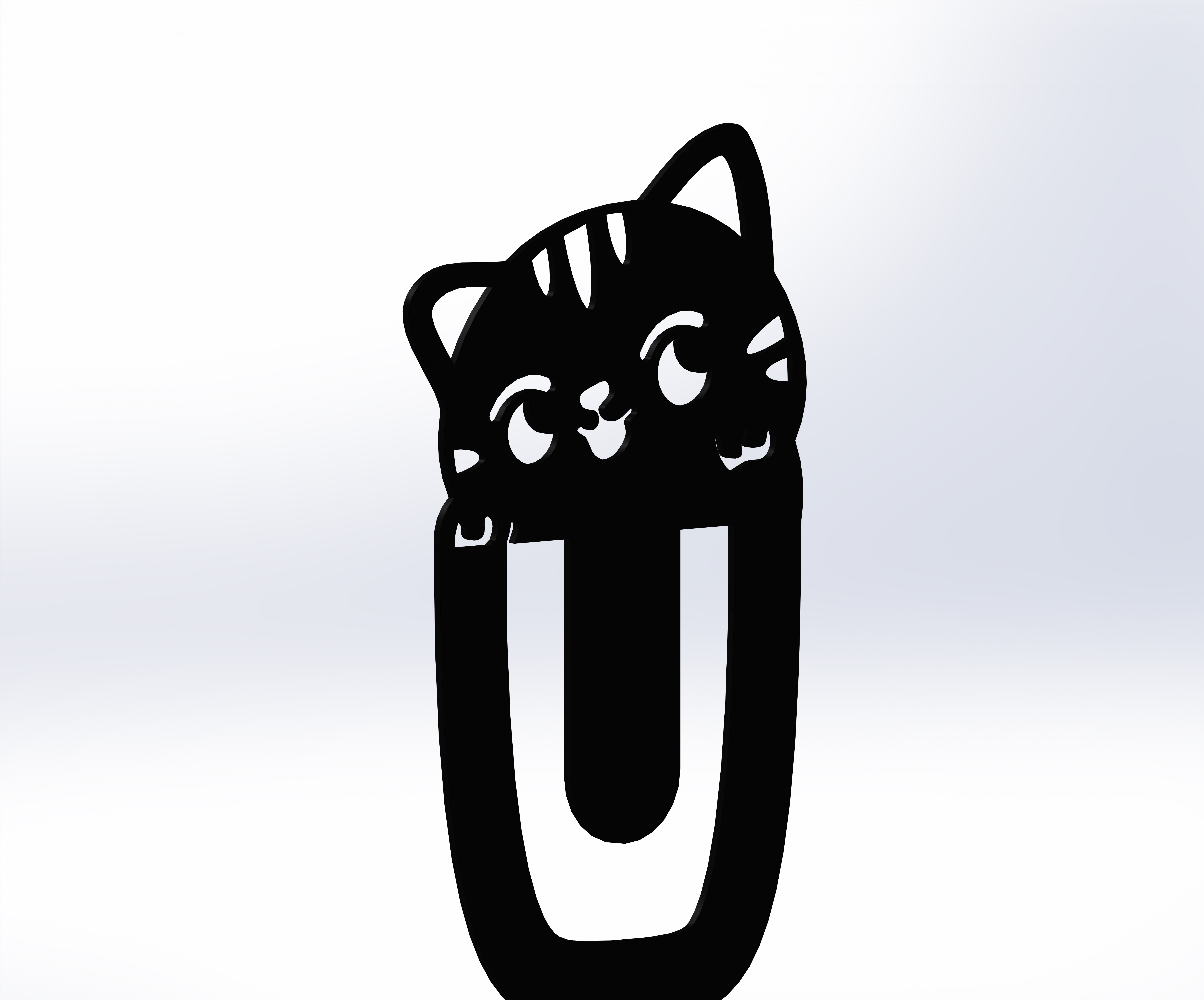 STL file CUTE CAT BOOKMARK 🐱 ・3D printer model to download・Cults