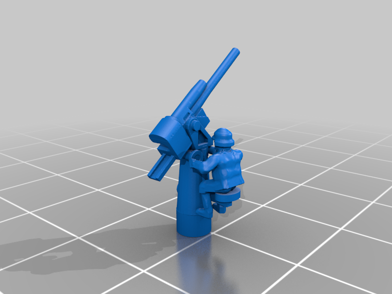 🔫 1-144 WW1 Mobile AA Gun- w/ and w/o crew・Free 3D File for ・Cults