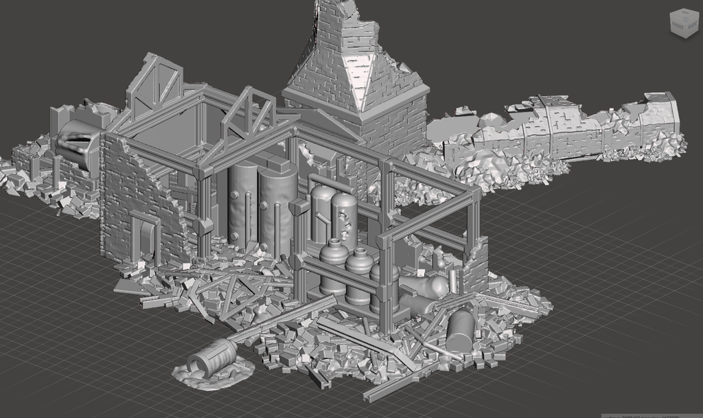 🧑‍🏭 15mm WW1/WW2 Factory ruins (sugar factory)・Free STL File for 3D ...