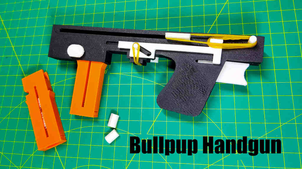 🔫 Slingshot Gun v4.0 | Bullpup Handgun・Free 3D File for ・Cults