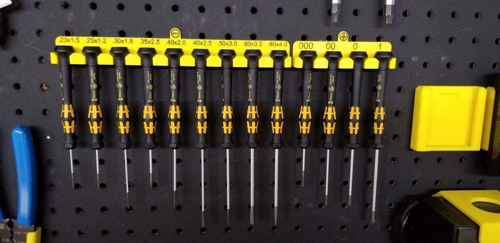 免费 STL 文件 Wera precision screwdriver pegboard mounts - slotted and ...