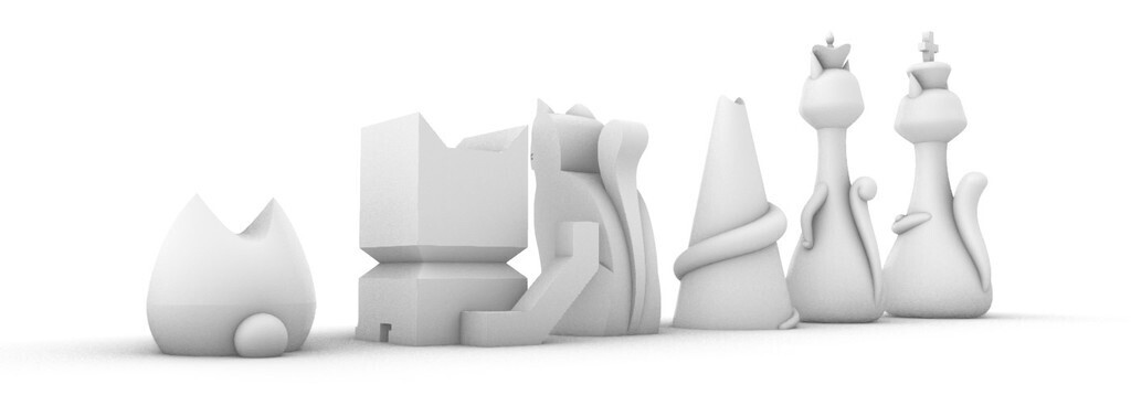 ♟️ Chess Cats (added Meow Board!)・Free STL File for ・Cults