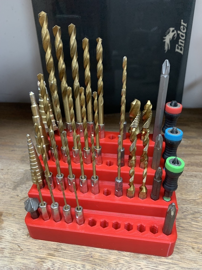 🔧 DRILL BIT HOLDER - 48 HOLES・Free STL File for ・Cults