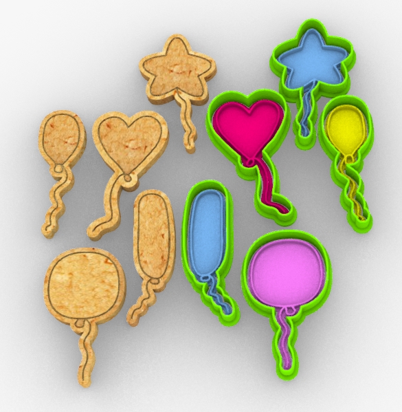 STL file Balloons - kit 5 cutters 🍪 ・3D printing design to download・Cults