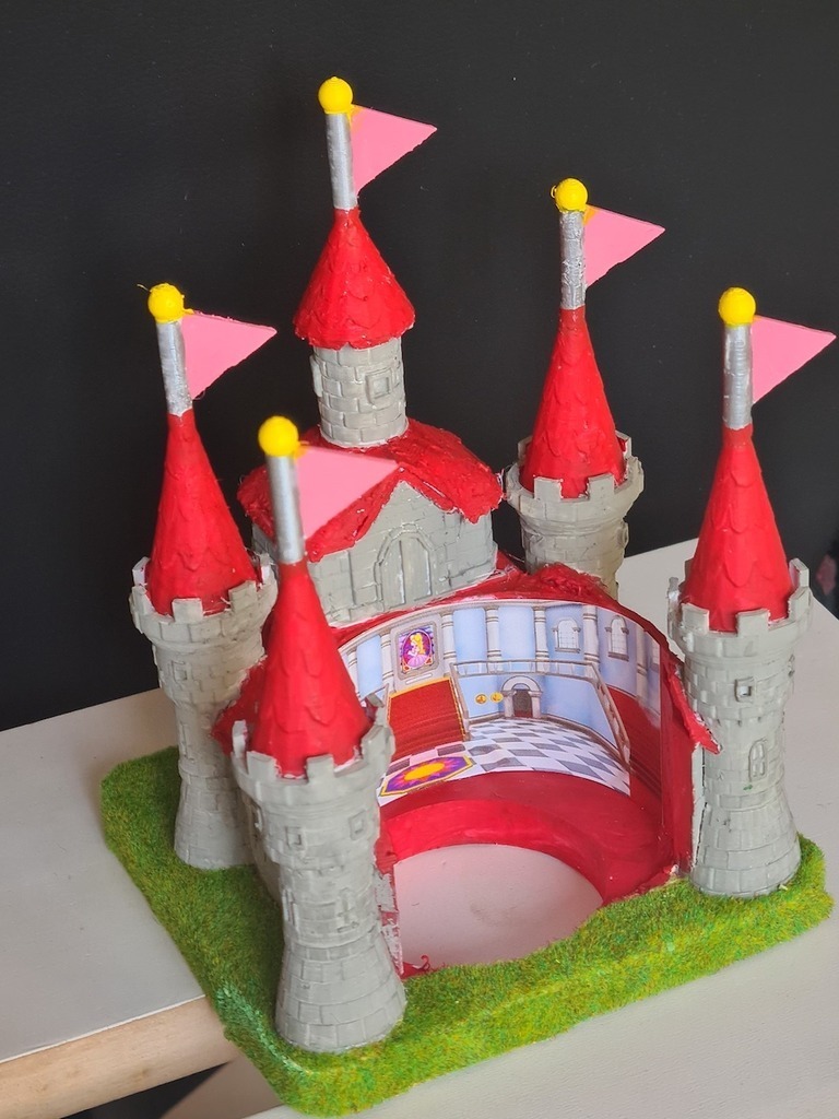🍑 Peach Castle Amiibo holder (super mario).・Free STL File for ・Cults