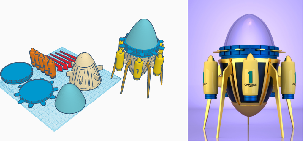 🐉 Dragon Ball time machine capsule Trunks・Free STL File for ・Cults