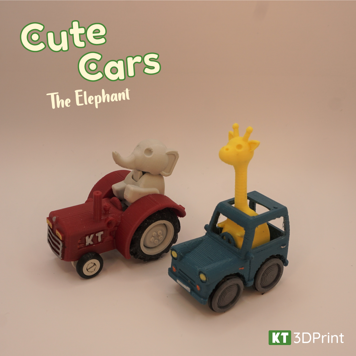 🐘 Cute Cars - Elephant・Free STL File for ・Cults