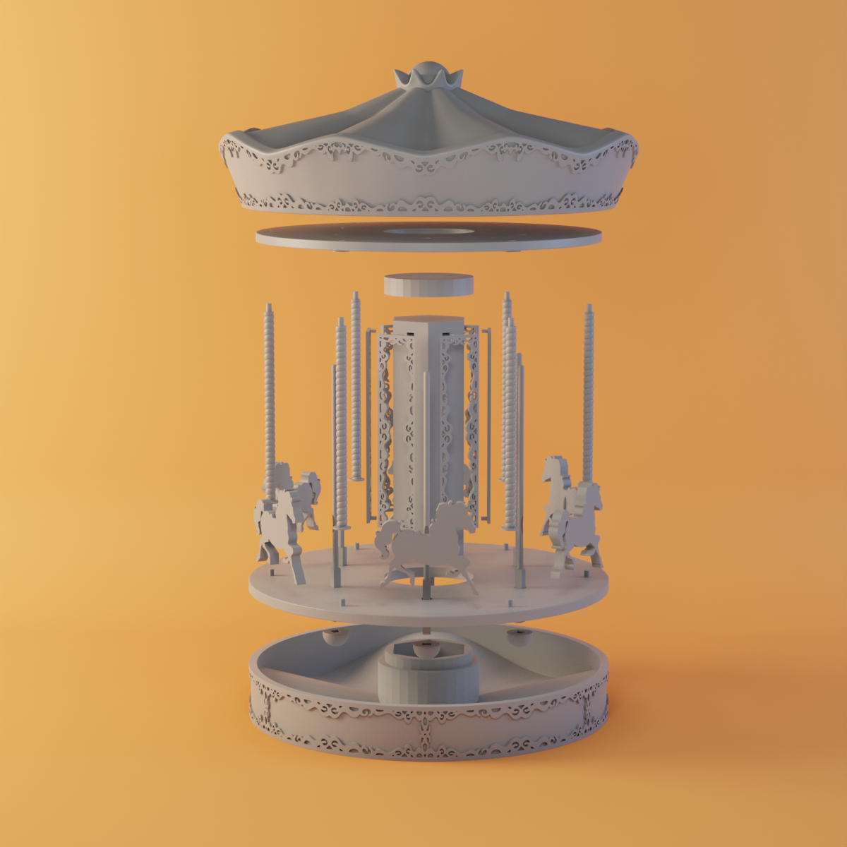 🎠 Carousel・ STL File for 3D printing・Cults