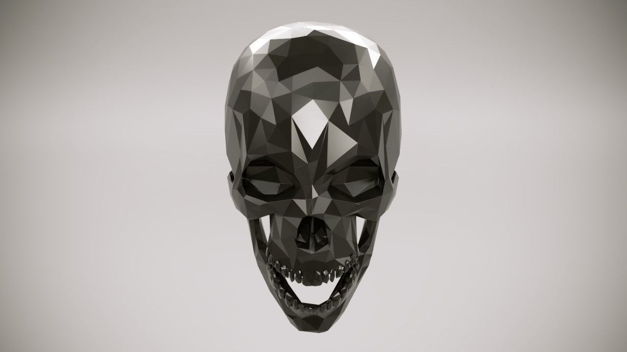 💀 Low Poly Skull・Free OBJ File for ・Cults