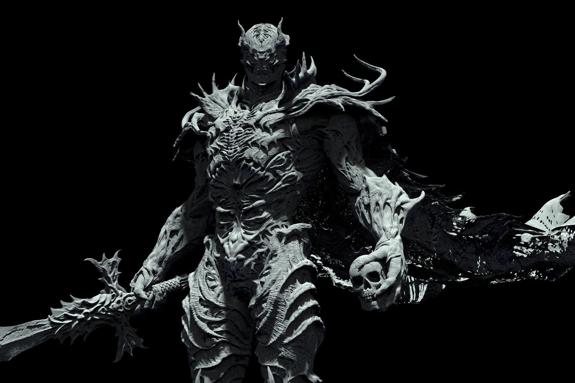 Free OBJ file Demon creature 👹 ・3D printable object to download・Cults