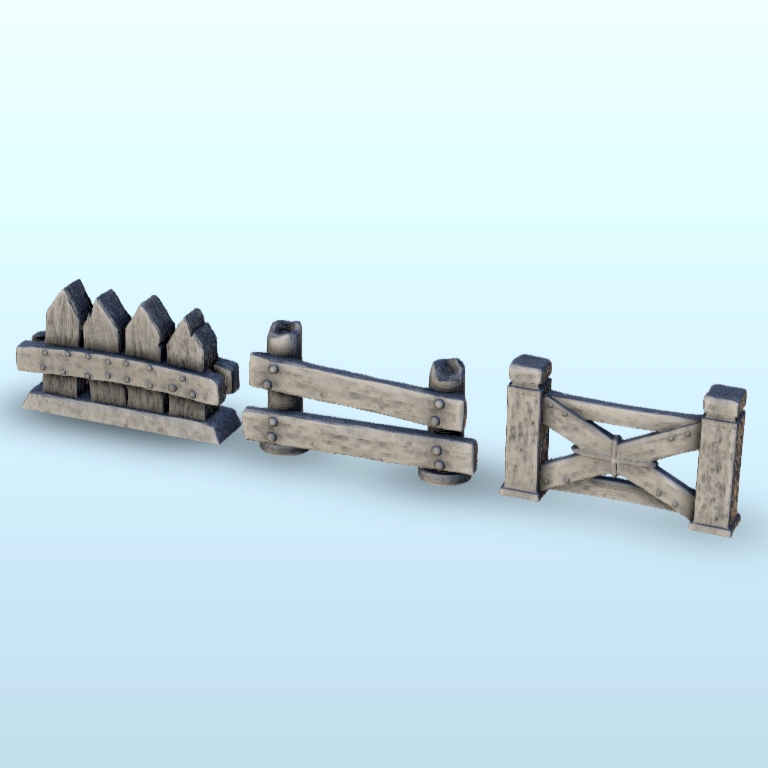 STL 文件 Set of three fences 1 - Hobbit Dark Age Medieval terrain 🏠 ・可下载 ...