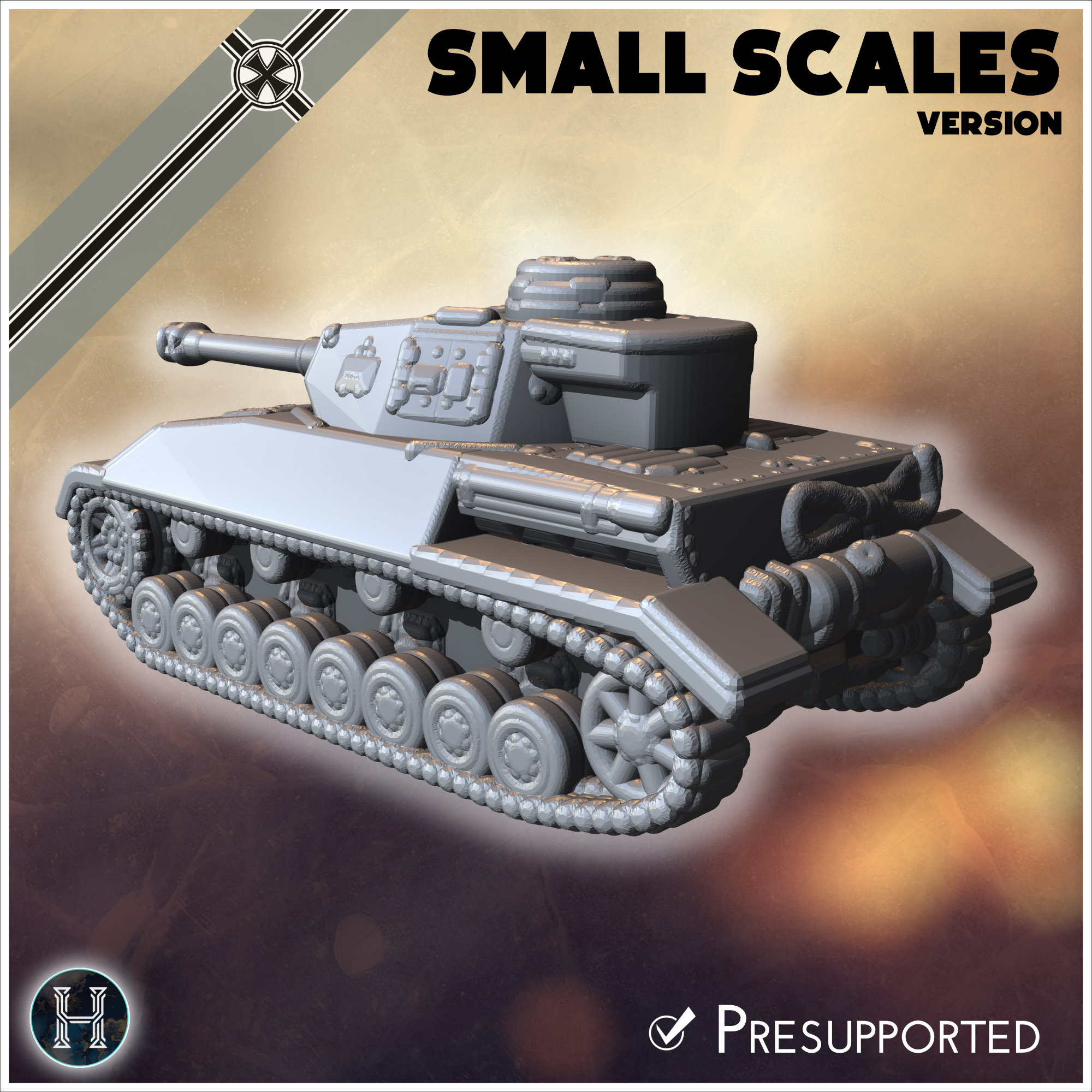 🤏 Panzer IV Ausf. H Krupp Entwurf W1466 (prototype) (small scales ...