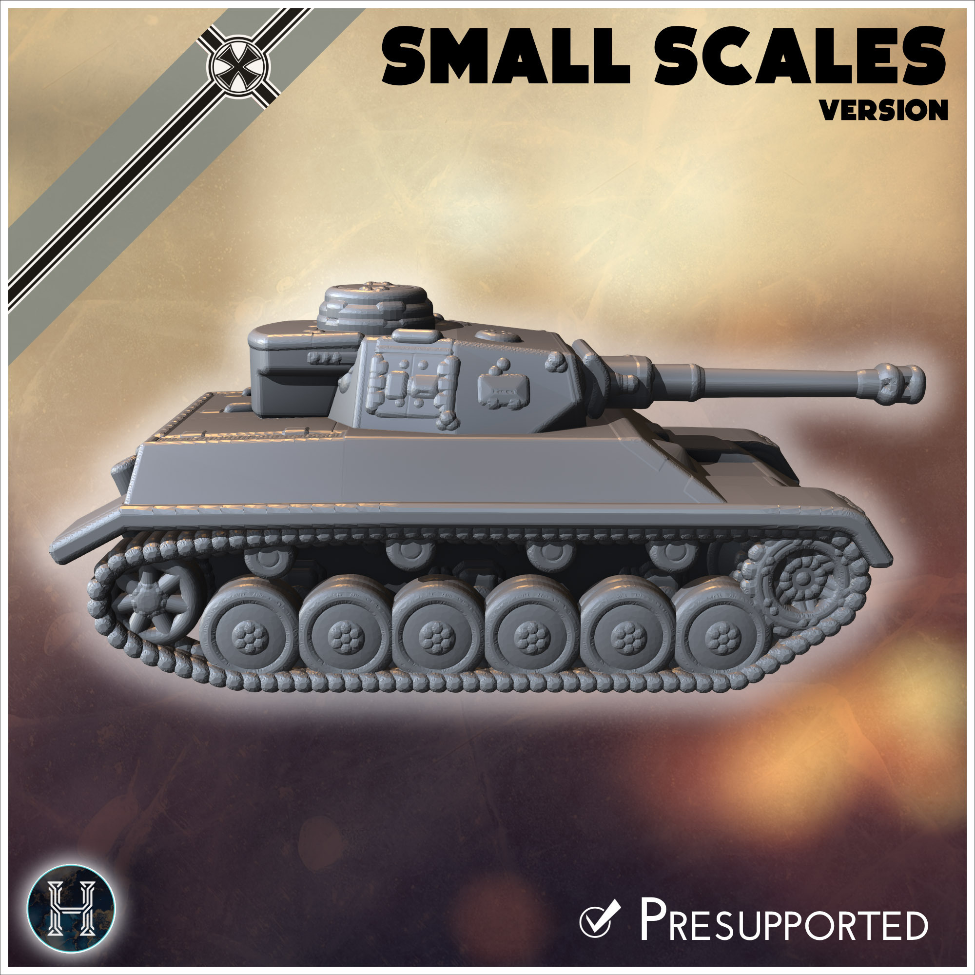 🤏 Panzer III-IV Einheitsfahrgestell 3 (prototype) (small scales version ...