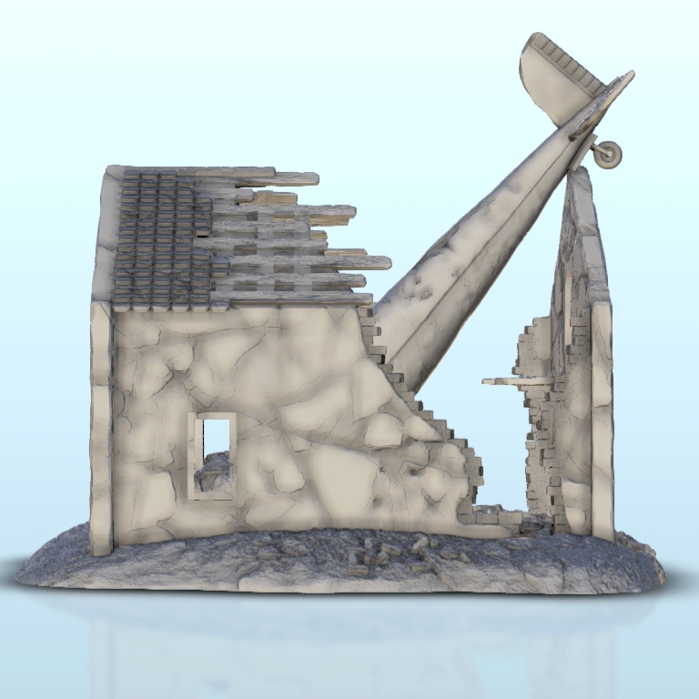 Fichier STL Ruined house with plane carcass 17 - Flames of war Bolt ...