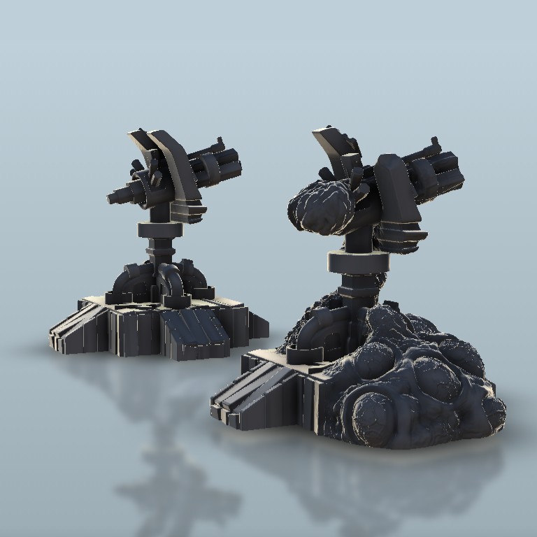 3D file Shield turret (+ destroyed version) - Warhammer 40 000 Science ...