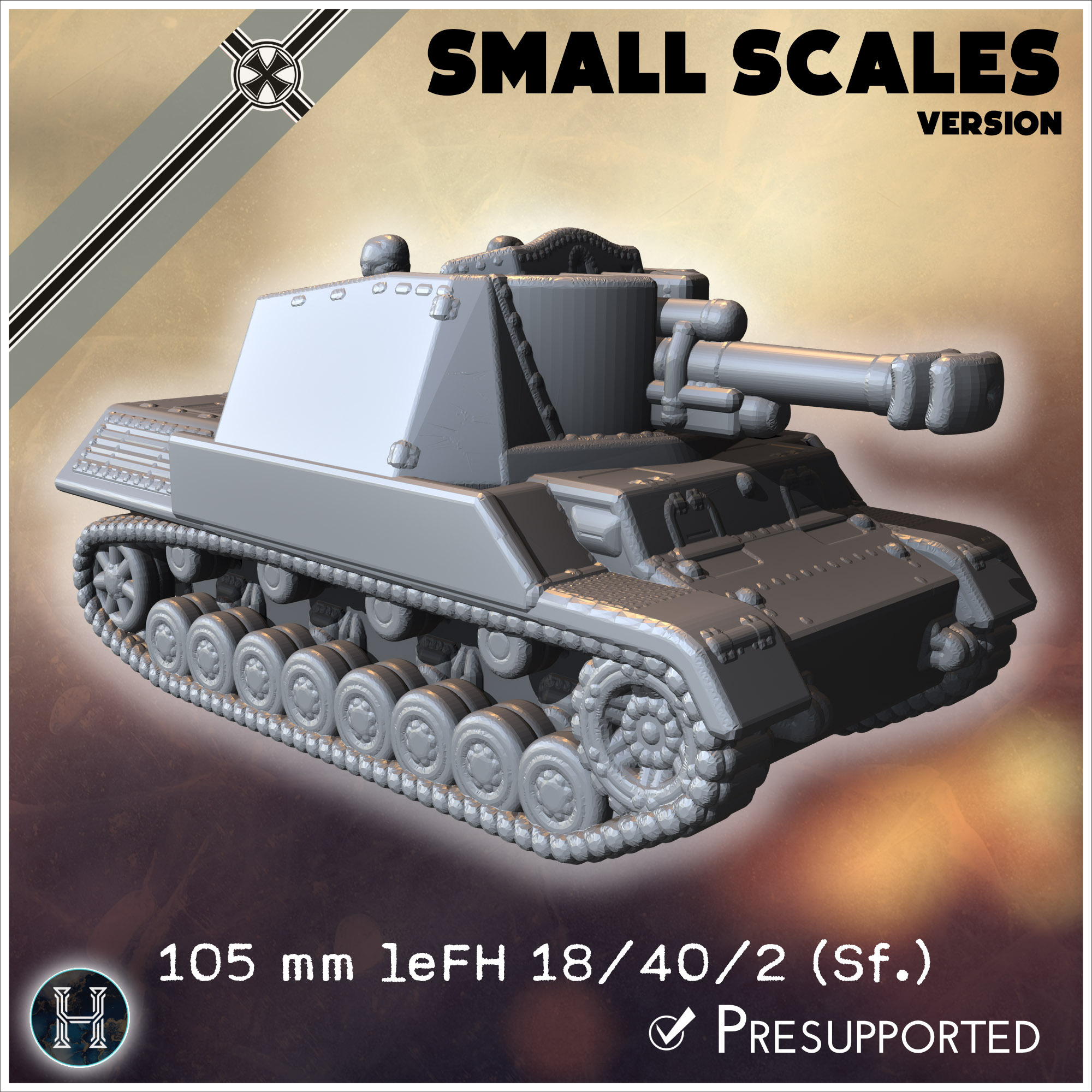 🤏 105 mm leFH 18/40/2 (Sf.) auf Geschützwagen III-IV (small scales ...