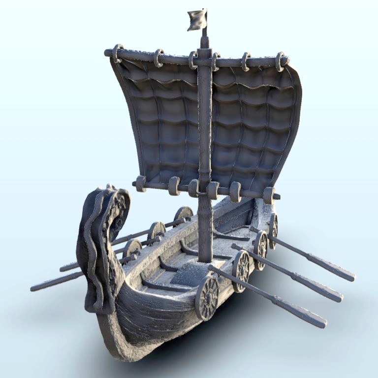 Fichier STL Viking short drakkar with paddles - SAGA Flames of war Bolt ...
