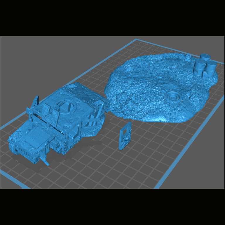 STL file Humvee wreckage with barrels - Arabian Flames of war Bolt ...