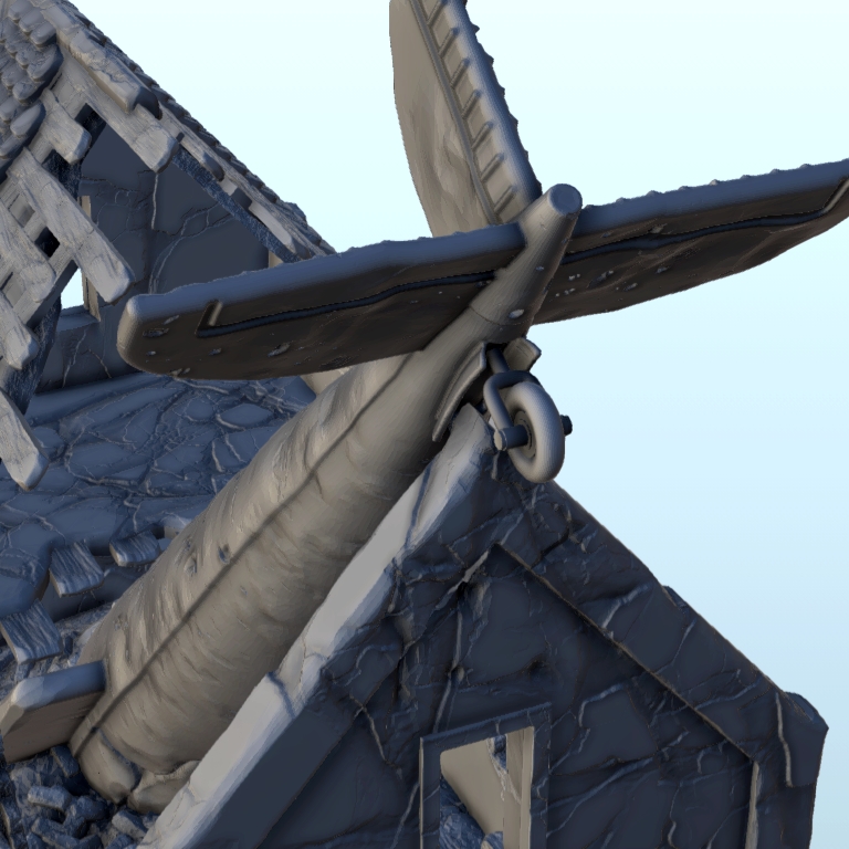 Fichier STL Ruined house with plane carcass 17 - Flames of war Bolt ...