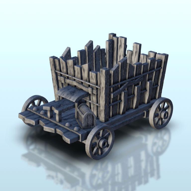 STL file Wooden cart on wheels with barrels 1 - Hobbit Dark Age ...