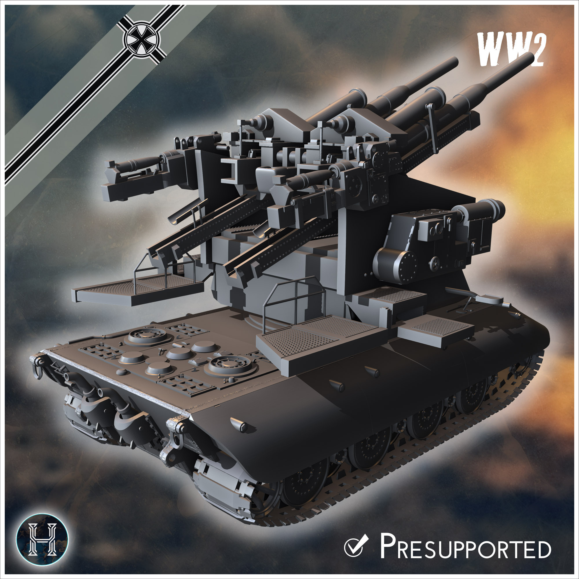 🪖 E-100 Waffenträger Flakzwilling 40 128mm Entwicklung self-propelled ...
