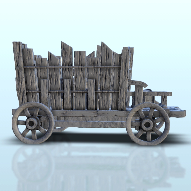 STL file Wooden cart on wheels with barrels 1 - Hobbit Dark Age ...