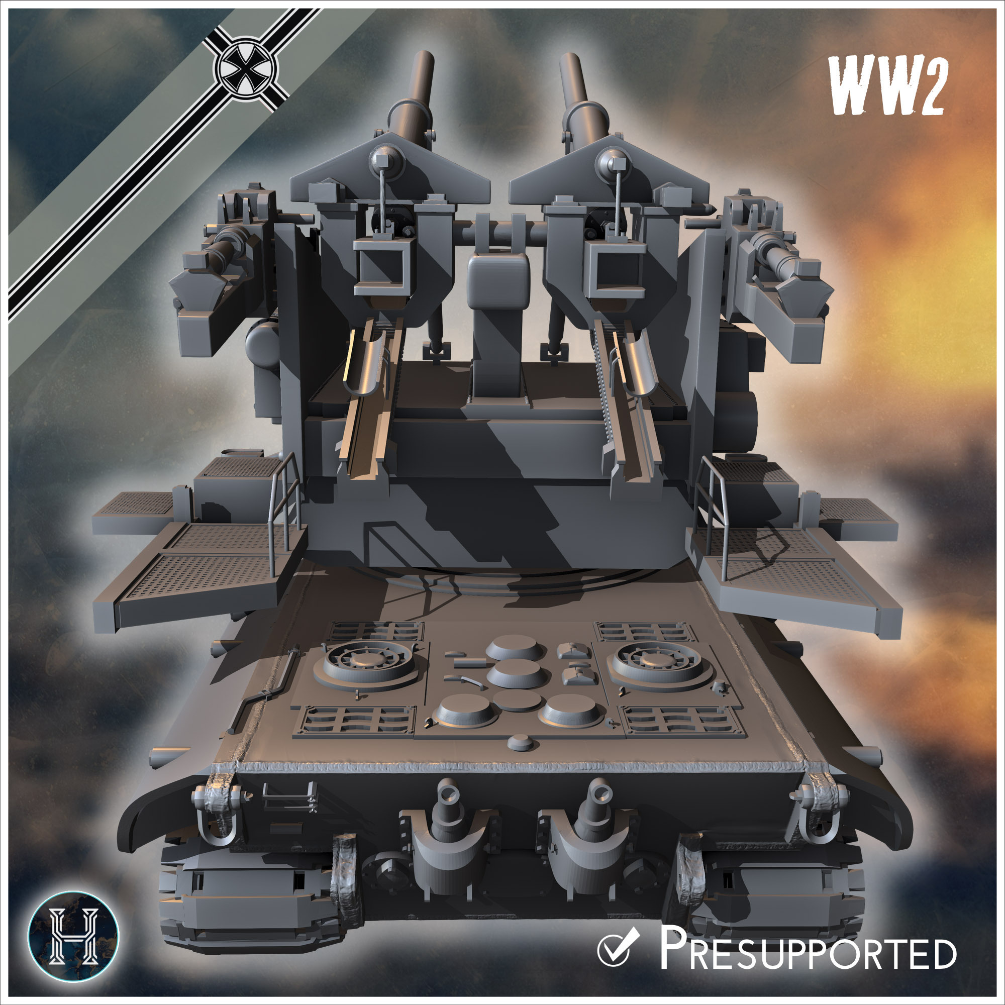 🪖 E-100 Waffenträger Flakzwilling 40 128mm Entwicklung self-propelled ...