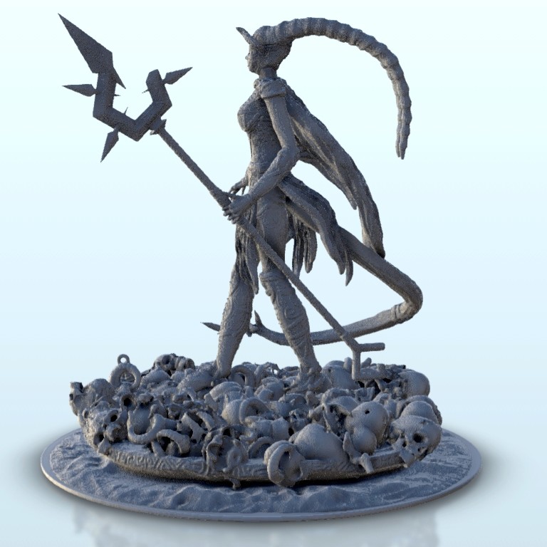 STL file Daemonette with horn and spear - Darkness Chaos Medieval Age ...
