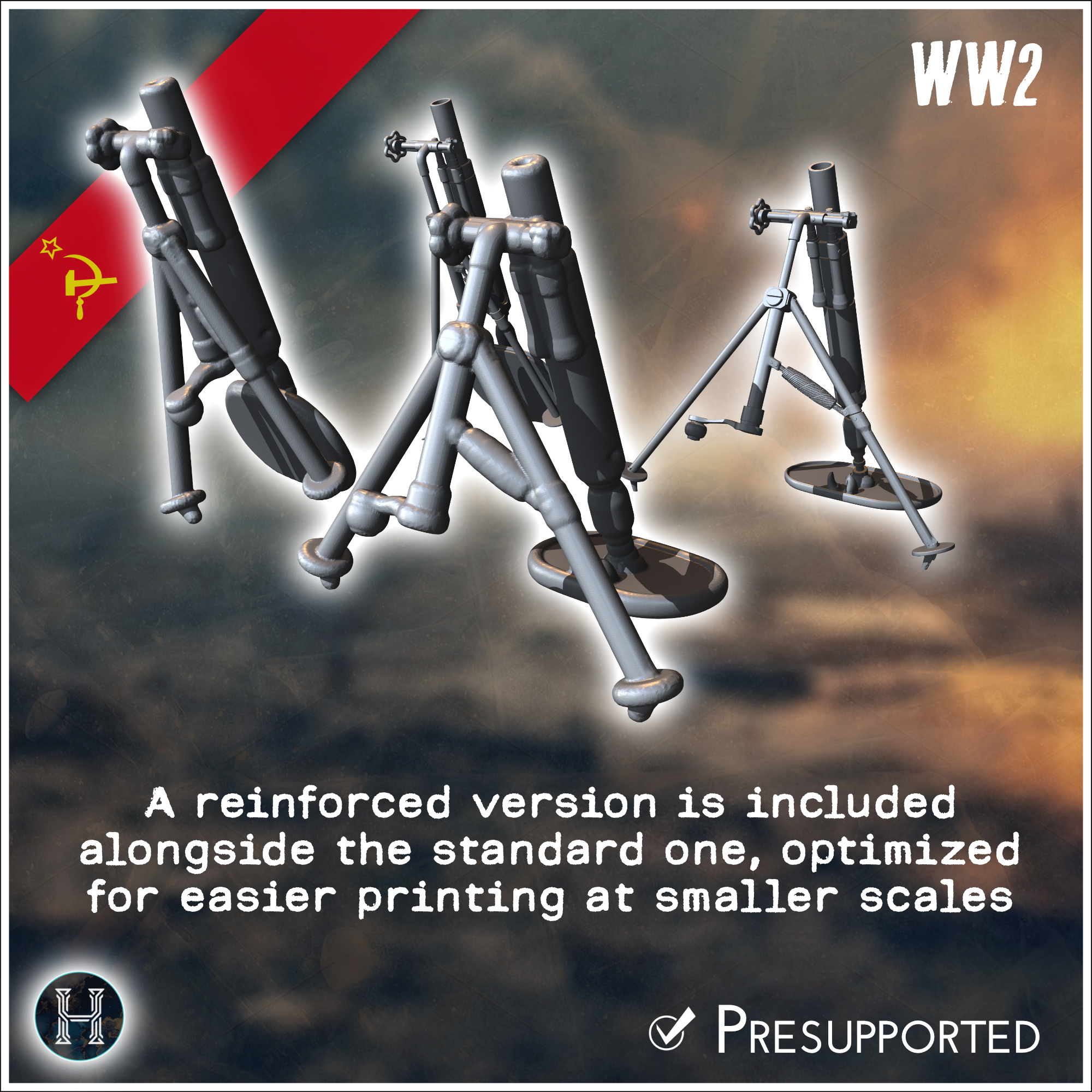 🗺️ 50mm RM-38 Soviet light mortars squad with 15 crews (3) - Soviet ...