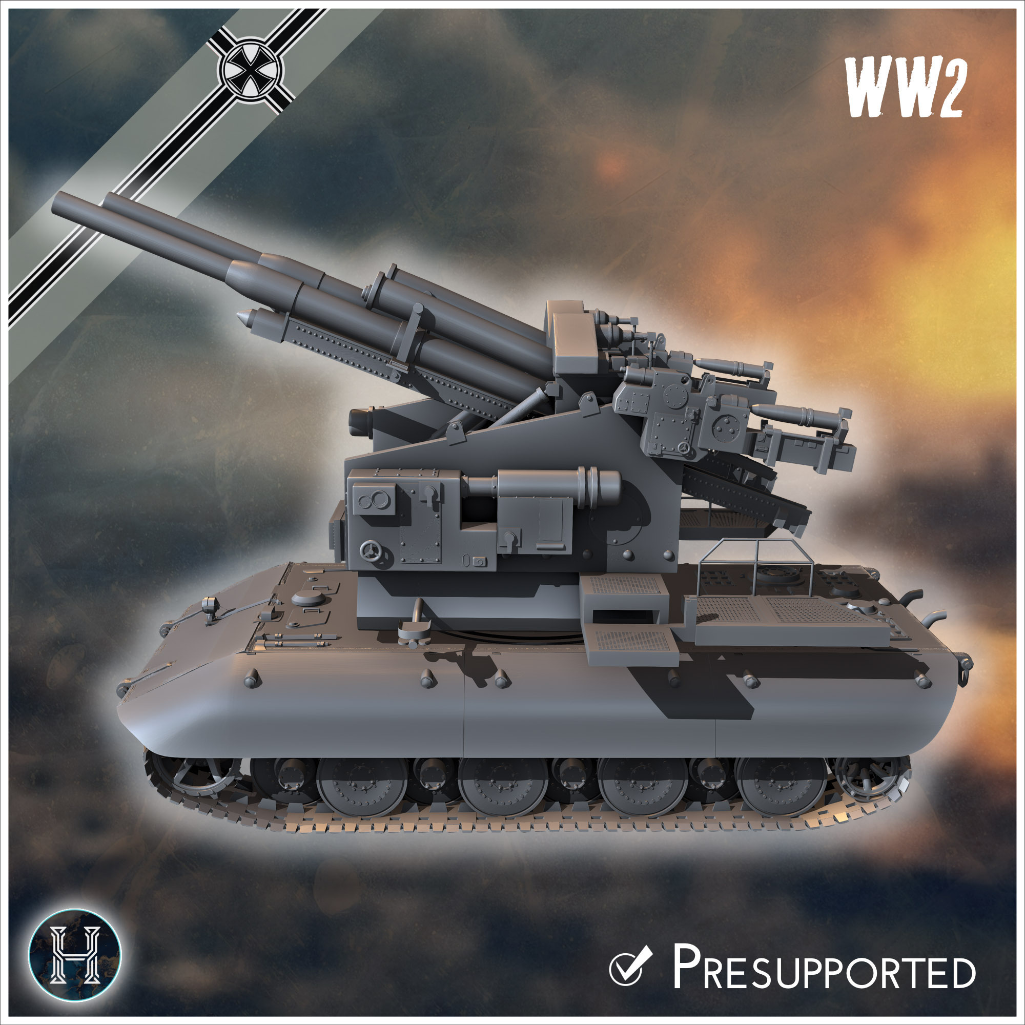 🪖 E-100 Waffenträger Flakzwilling 40 128mm Entwicklung self-propelled ...