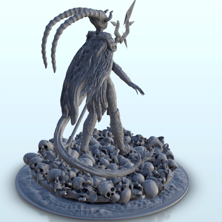 STL file Daemonette with horn and spear - Darkness Chaos Medieval Age ...