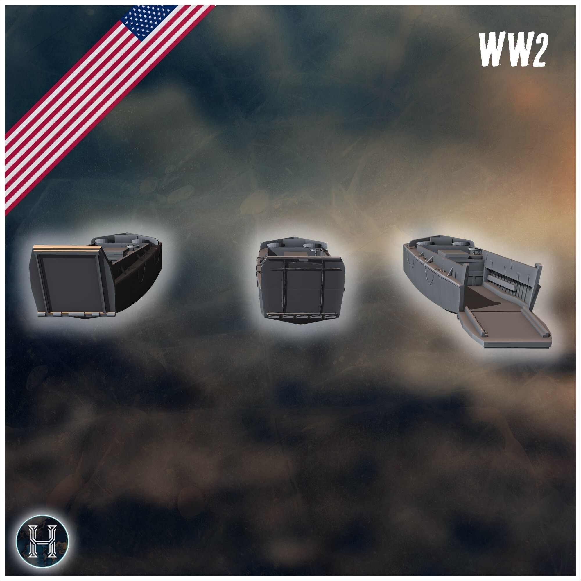 🛬 Landing craft, vehicle, personnel (LCVP) Higgins boat (5) - USA US ...