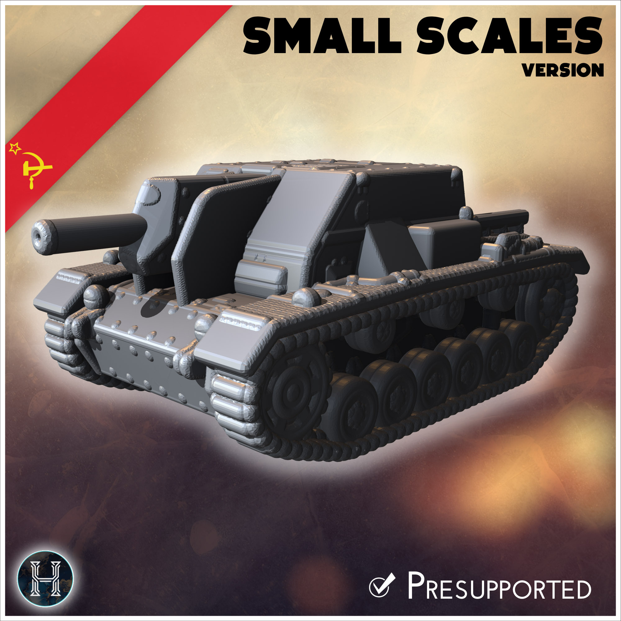 🤏 SG-122 122 mm M-30 mounted howitzer SPG (small scales version ...