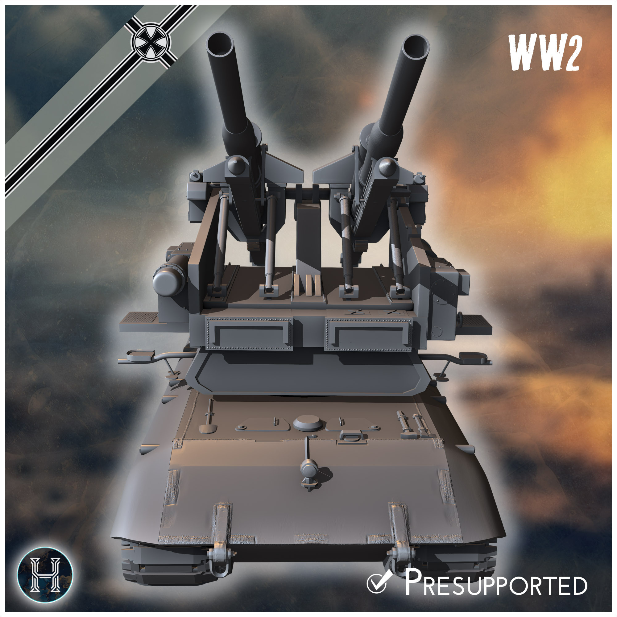 🪖 E-100 Waffenträger Flakzwilling 40 128mm Entwicklung self-propelled ...