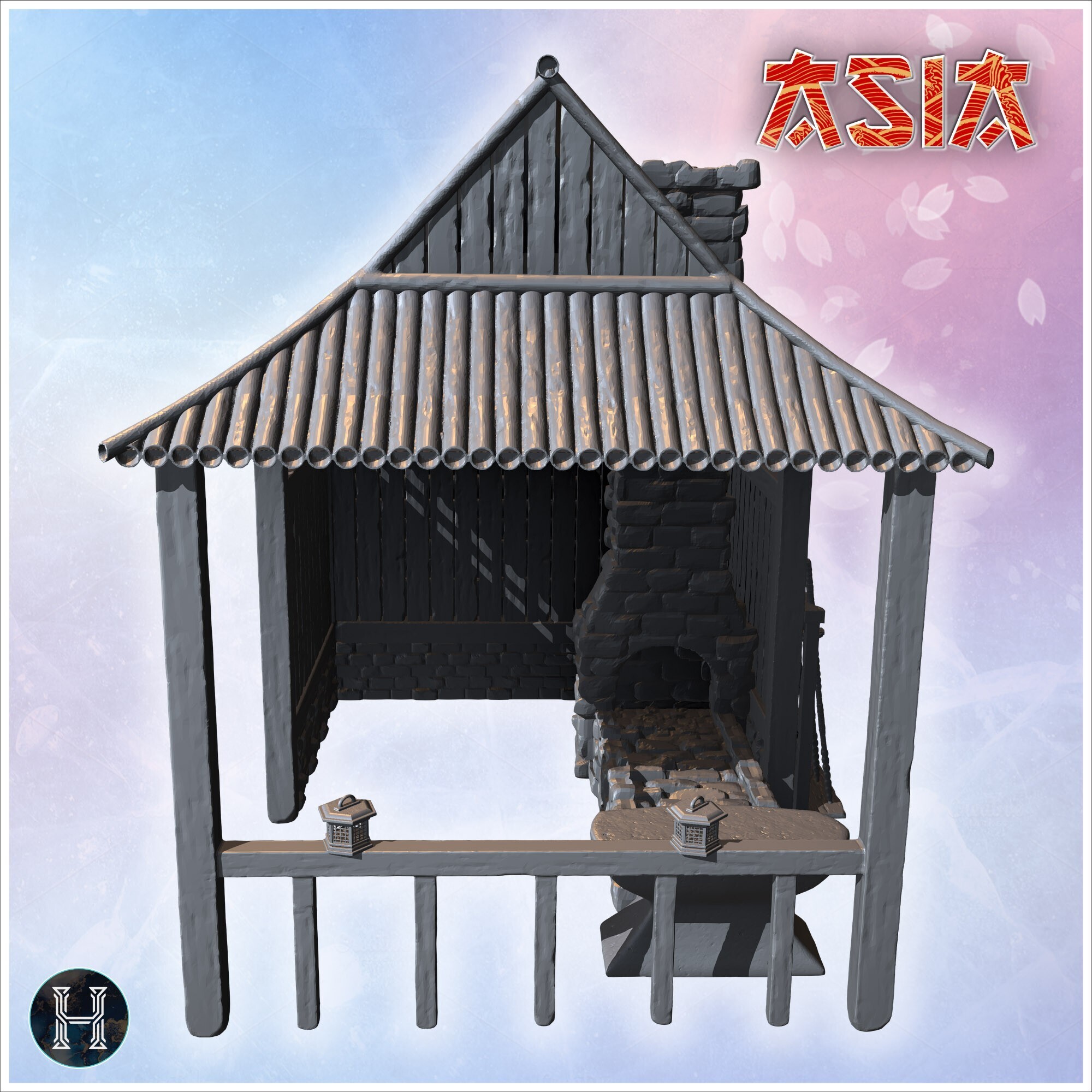 ⚔️ Japanese blacksmith workshop featuring swords displayed on racks ...