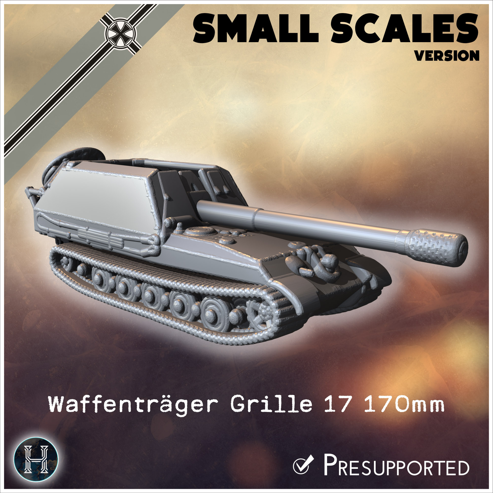 🤏 Waffenträger Grille 17 170mm (small scales version) - Germany Eastern ...