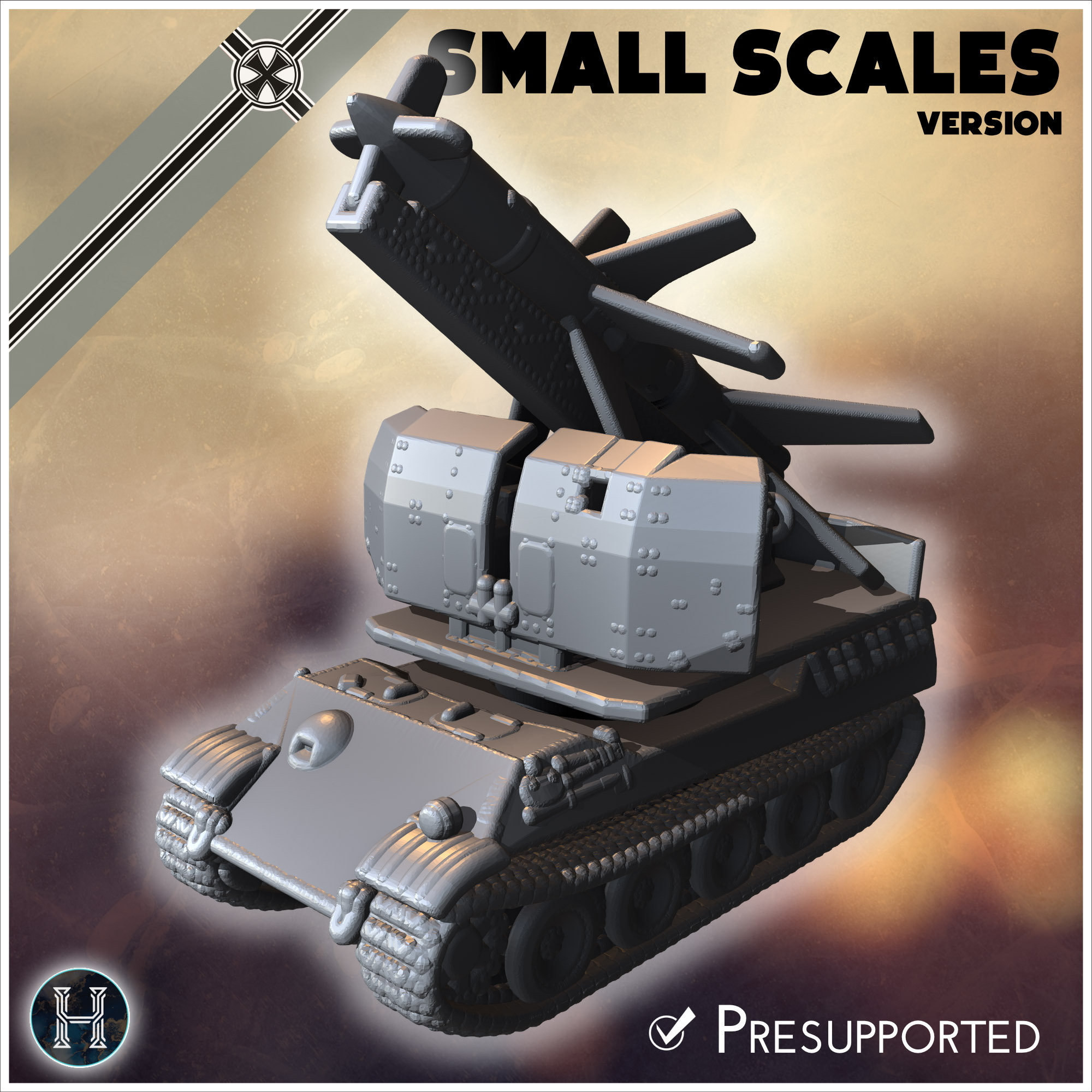 🤏 Panzer V Flakpanther w 88 mm Flakrakete Rheintochter R-1 (small ...